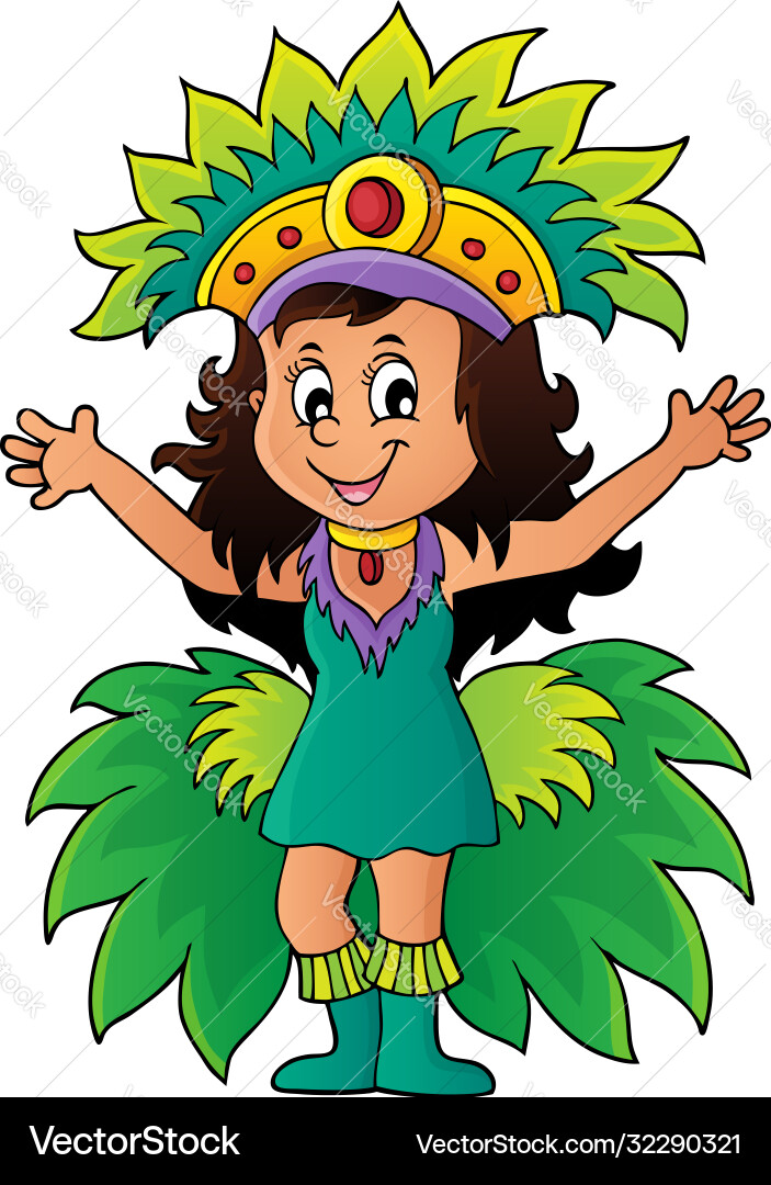 Happy samba dancer theme image 1 Royalty Free Vector Image