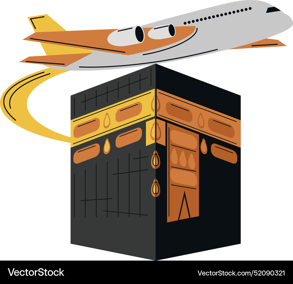 Islamic greeting hajj for umrah and pilgrimage Vector Image