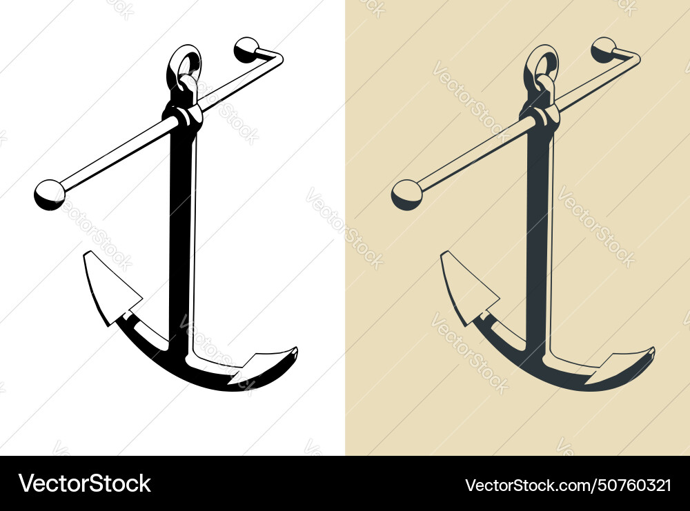 Kedge anchor Royalty Free Vector Image - VectorStock