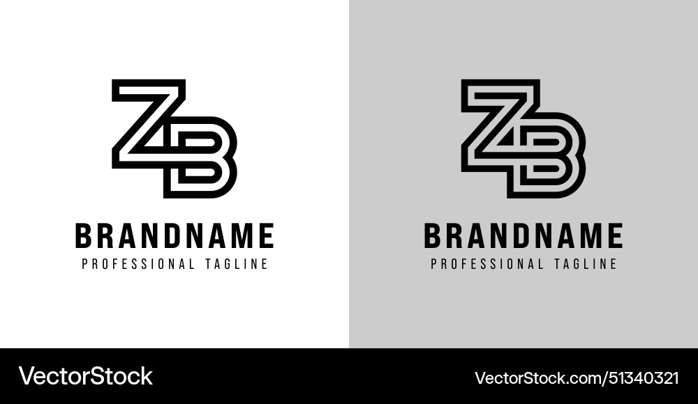 Letters zb monogram logo suitable for any Vector Image