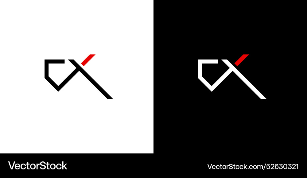 Modern and strong cx logo design Royalty Free Vector Image