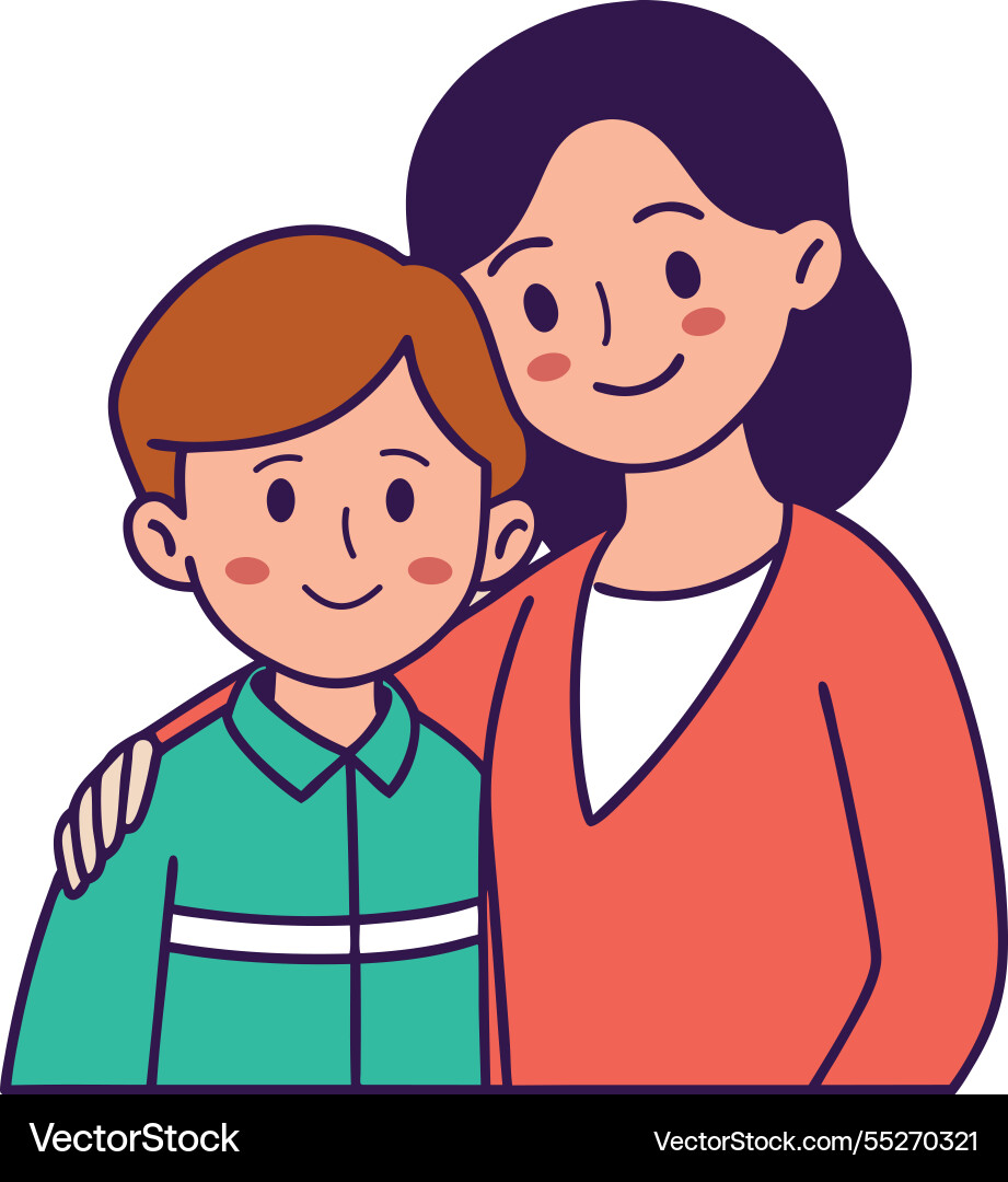 Mother and child family hug Royalty Free Vector Image