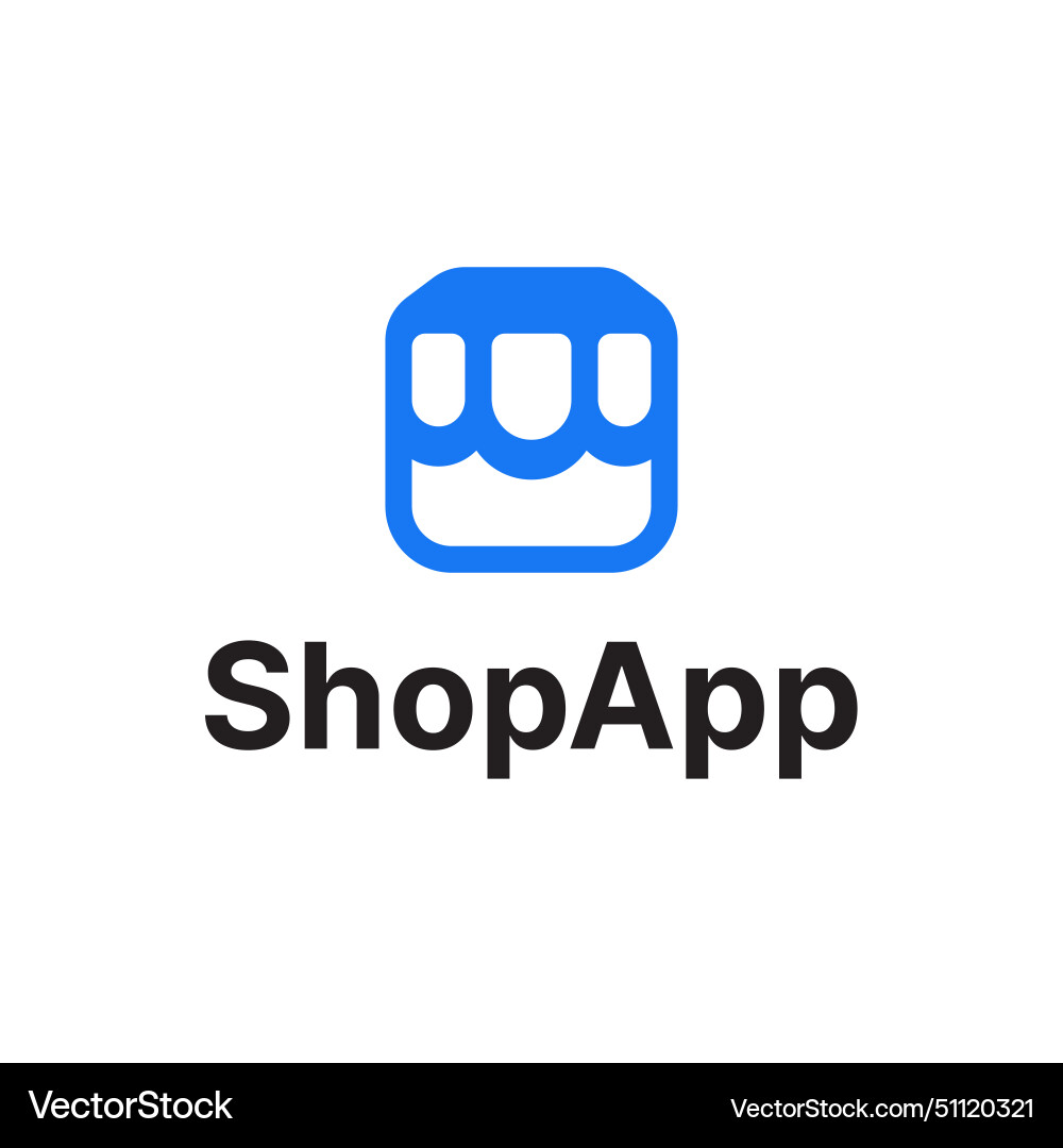 Online shop ecommerce retail app logo Royalty Free Vector