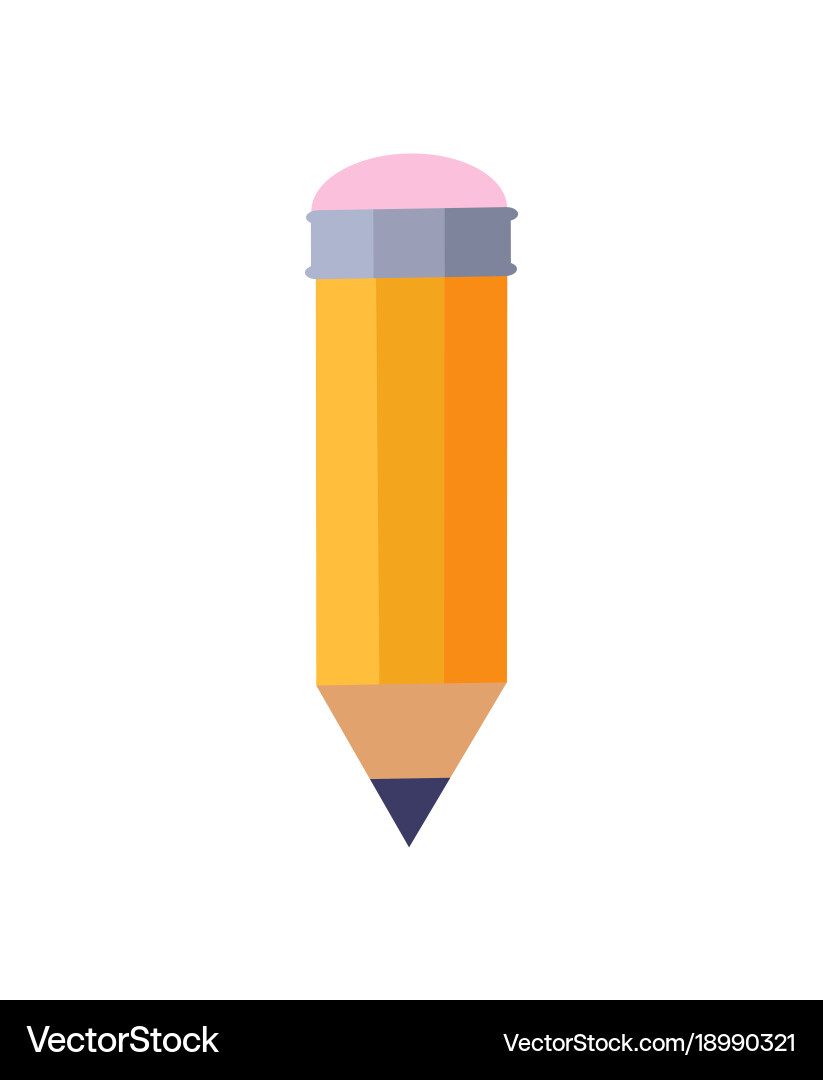 Pencil with eraser Royalty Free Vector Image - VectorStock