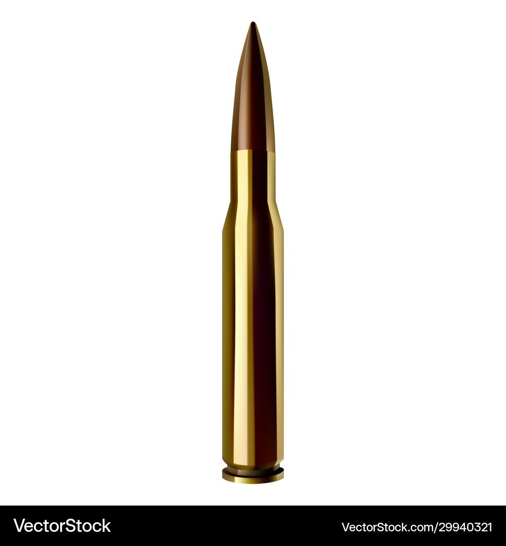 Realistic Bullet on White Background Royalty Free Vector