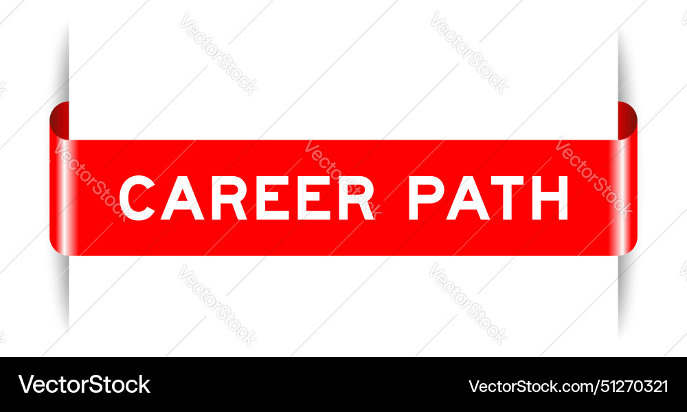 Red color inserted label banner with word career Vector Image