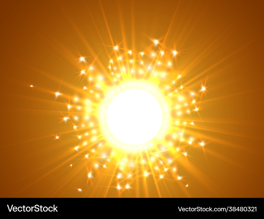 Sky and sun magic blur design with burst rays Vector Image