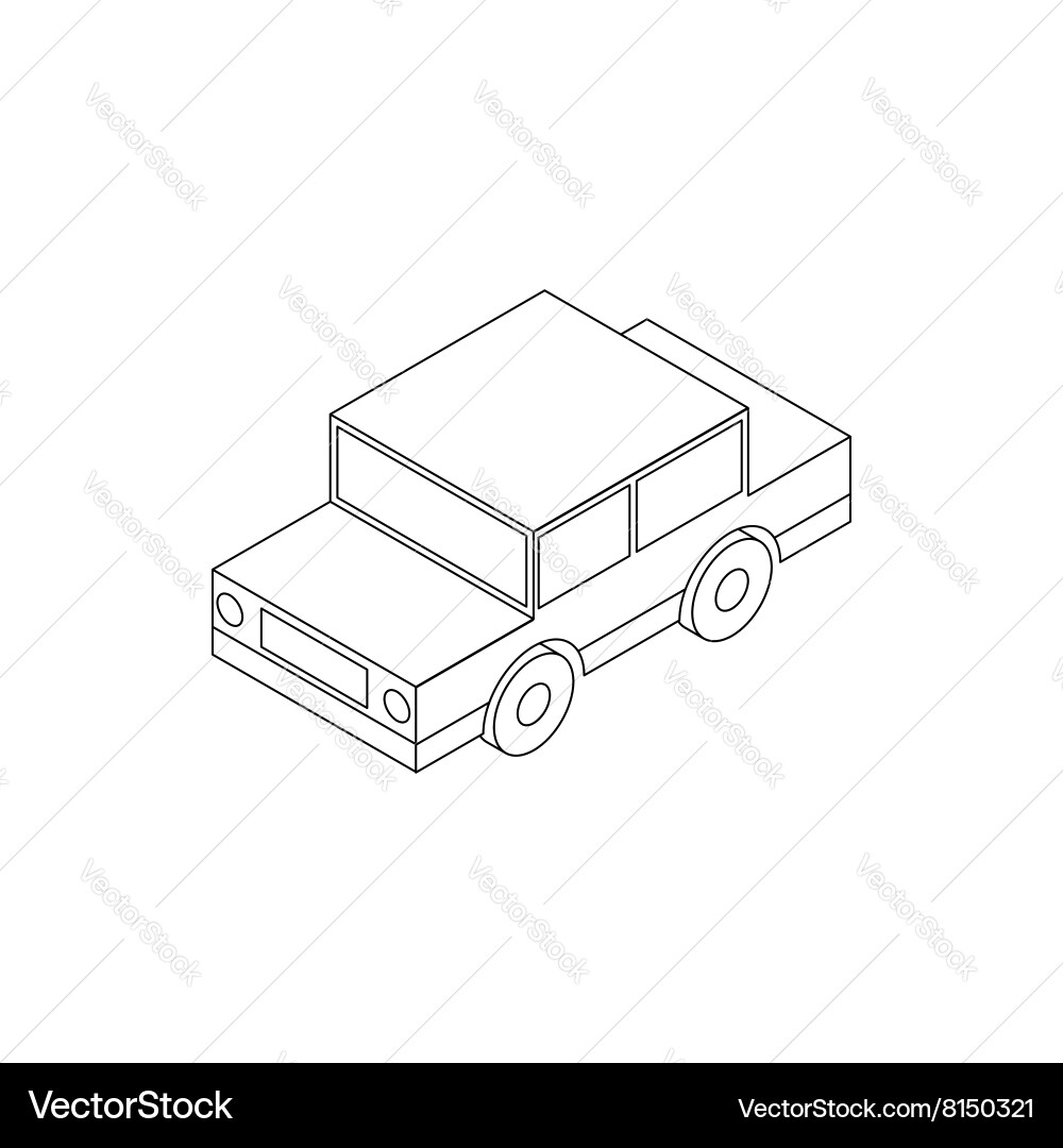 Toy car icon isometric 3d style Royalty Free Vector Image