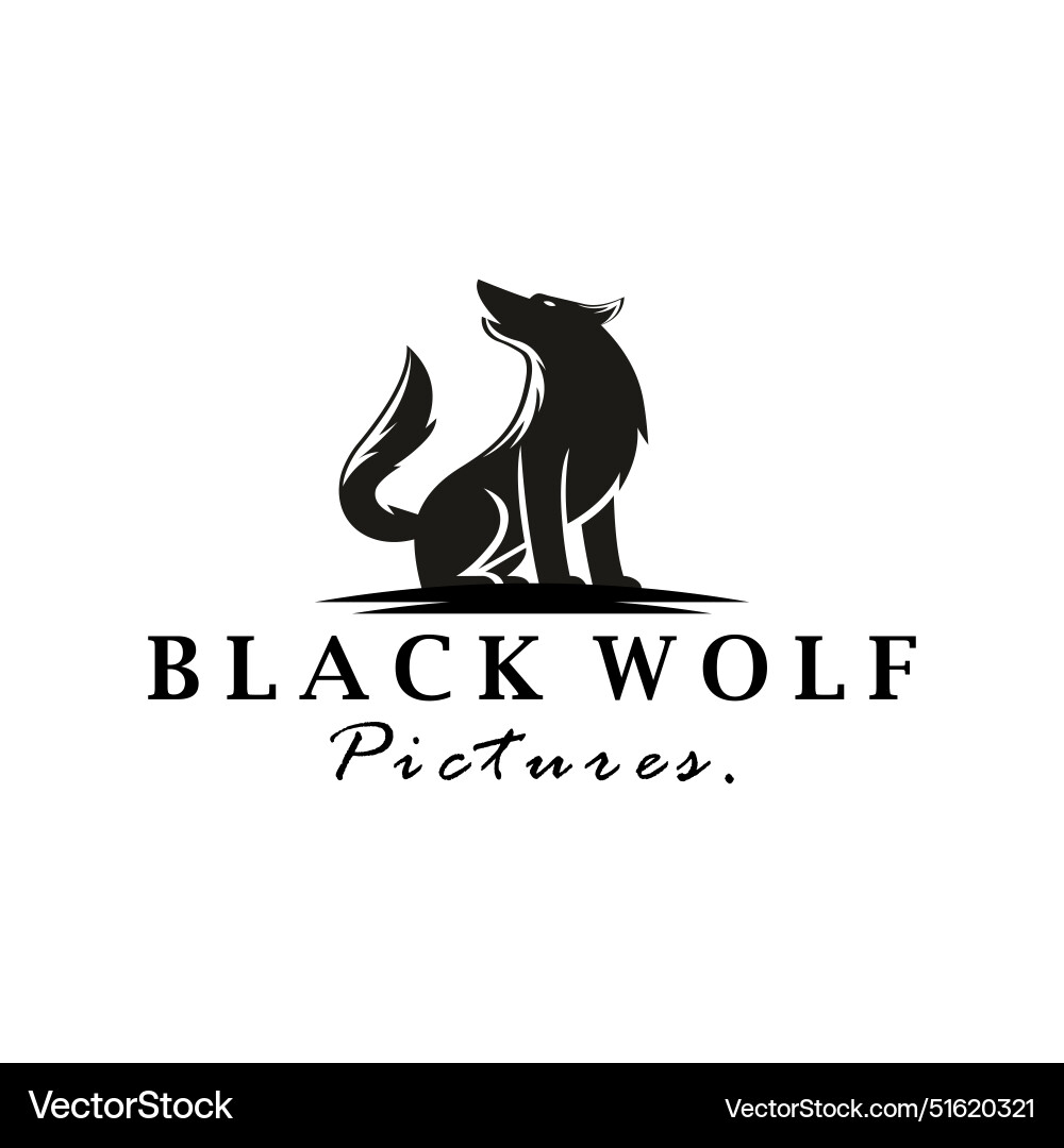 Vintage logo wolf template Royalty Free Vector Image