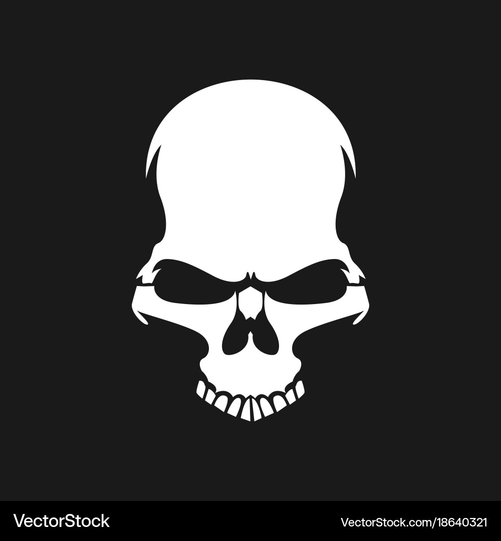 White skull Royalty Free Vector Image - VectorStock