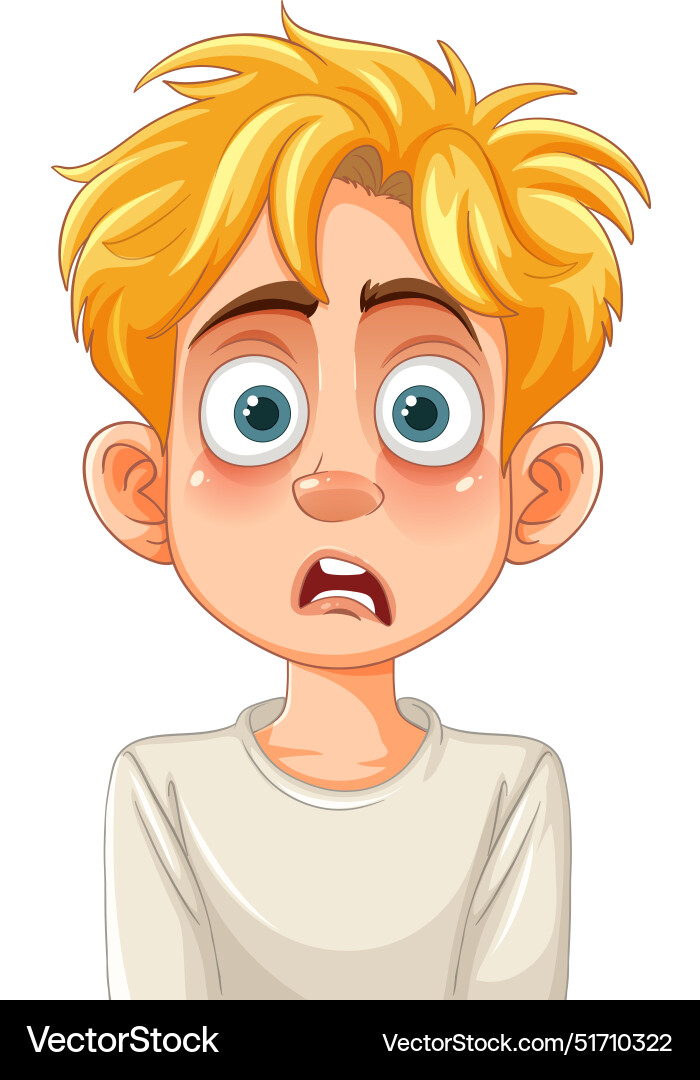 A cartoon boy with shocked expression Royalty Free Vector