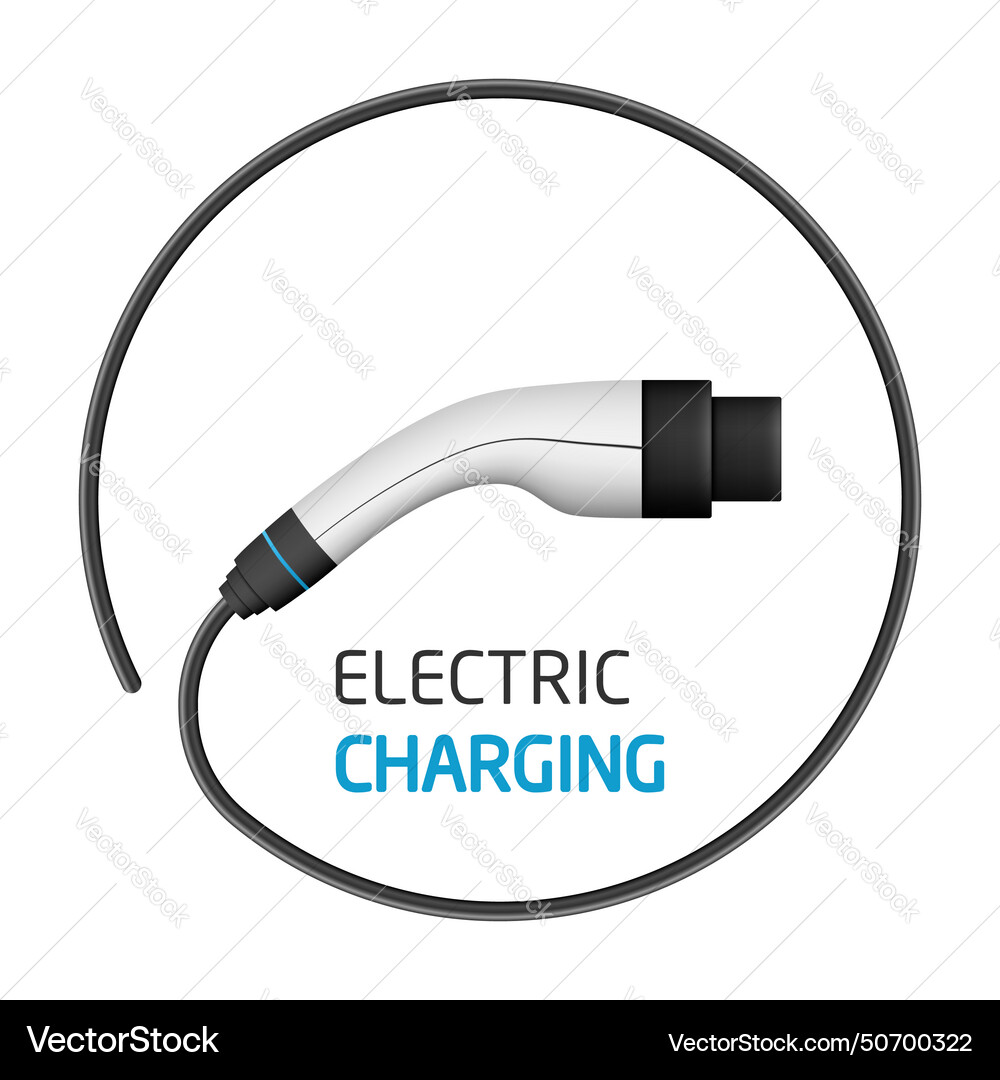 Electric car charging plug ev connector Royalty Free Vector