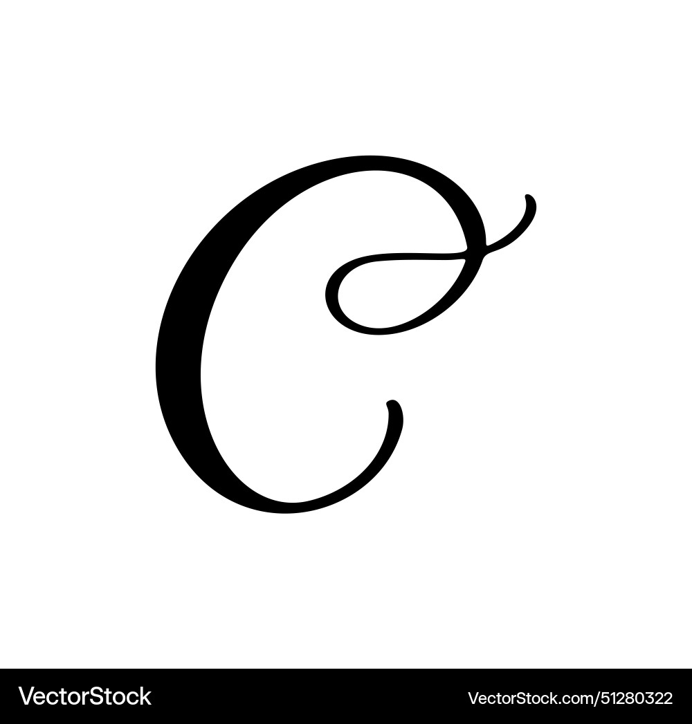 Hand drawn calligraphy letter c script Royalty Free Vector