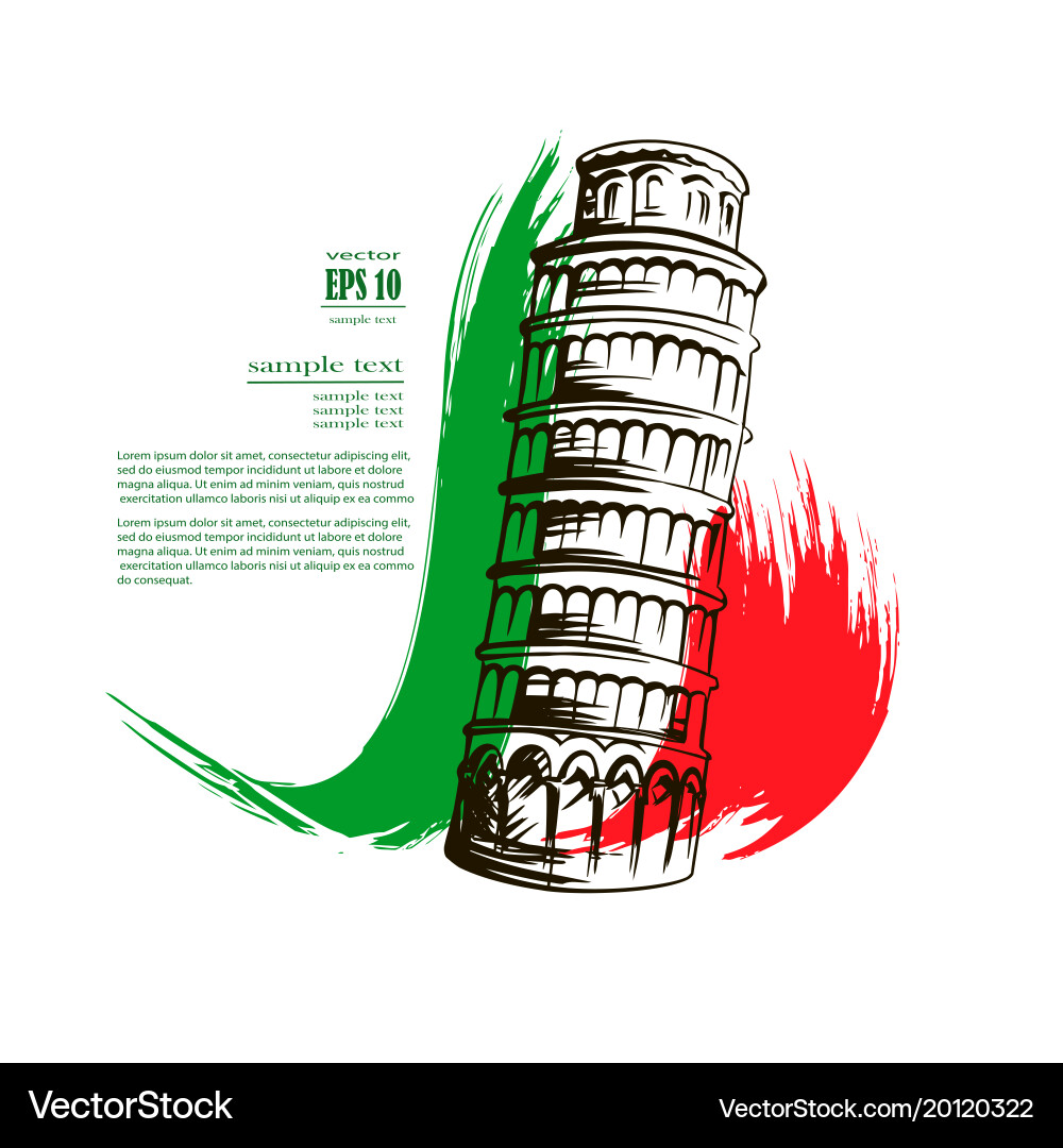 Leaning tower of pisa Royalty Free Vector Image