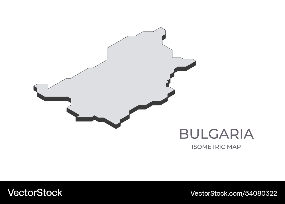 Map of the bulgaria in simple isometric form Vector Image