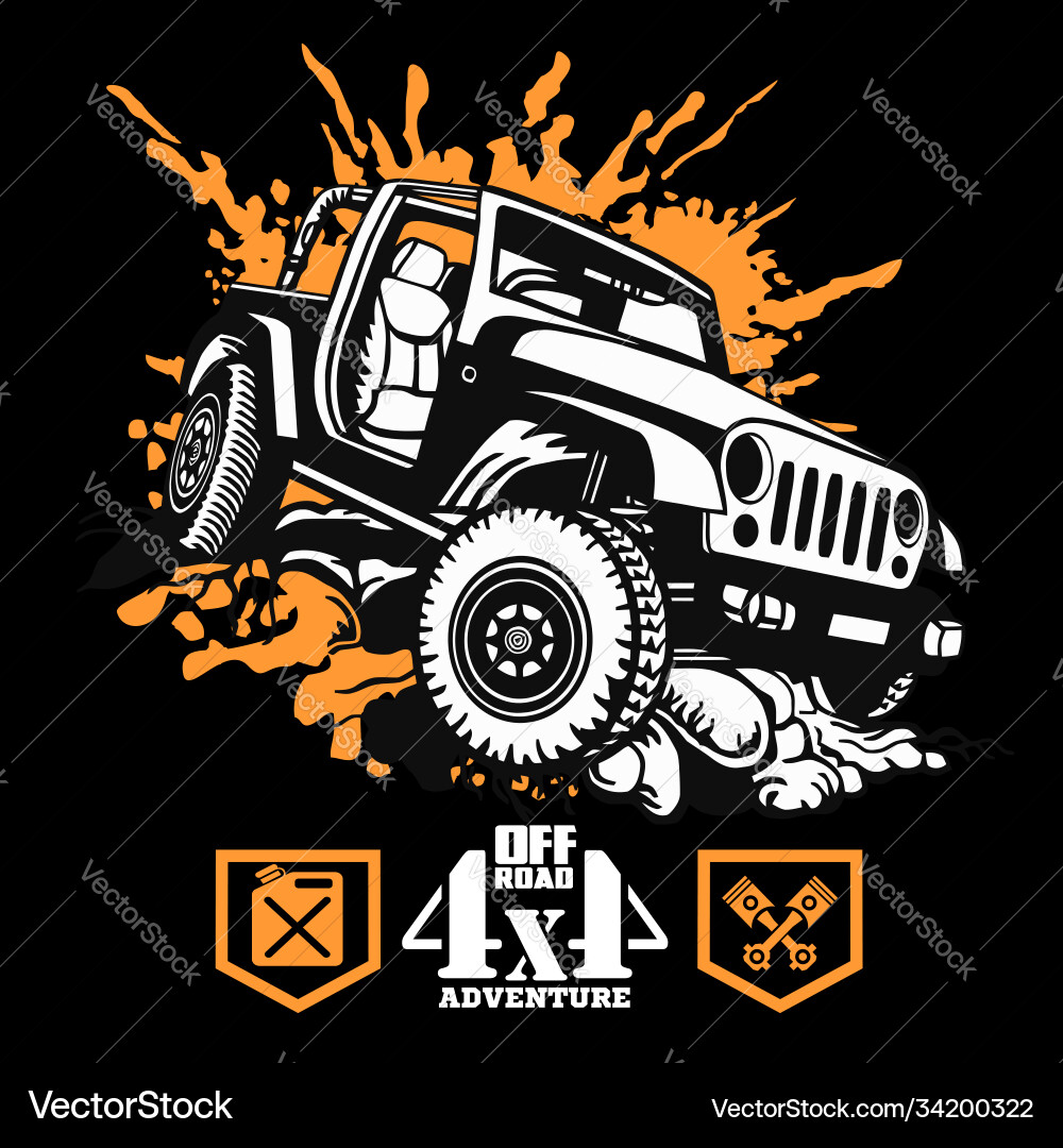 Off-Road Vehicle Emblem Royalty Free Vector Image