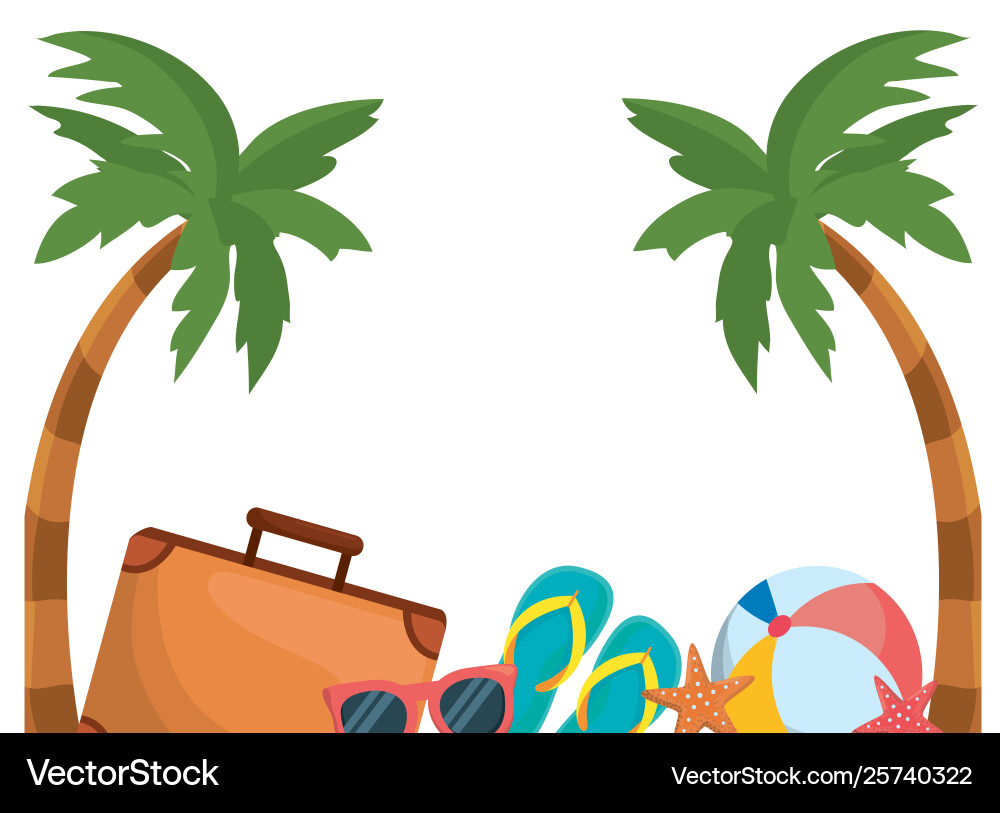 Palm tree summer season design Royalty Free Vector Image