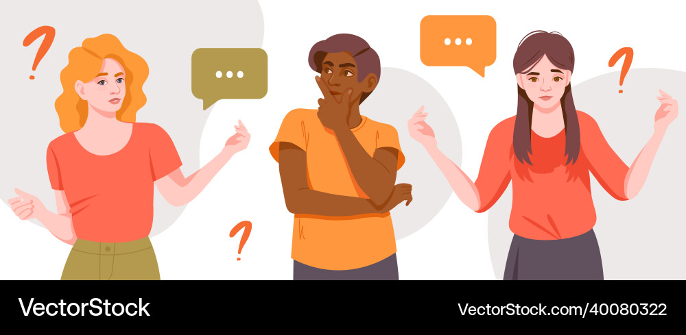 People asking questions Royalty Free Vector Image