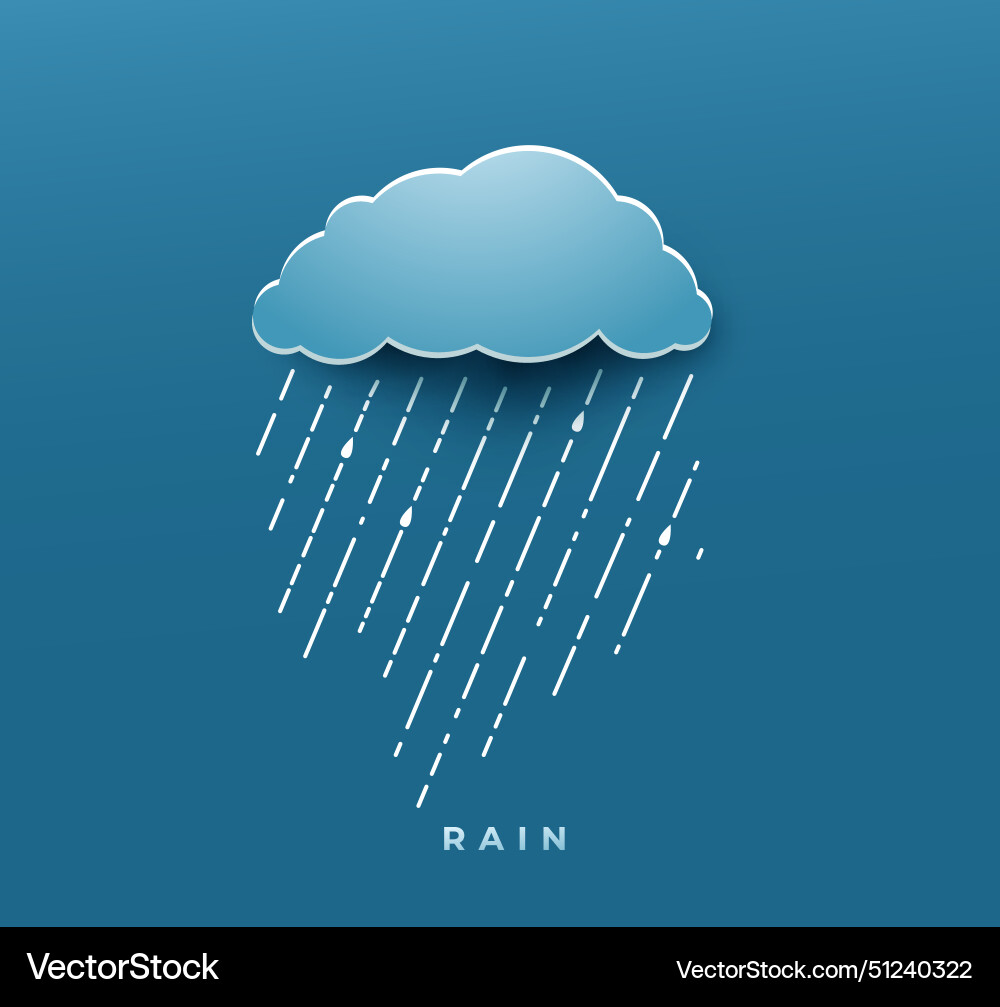 Rain cloud with lines raindrops Royalty Free Vector Image