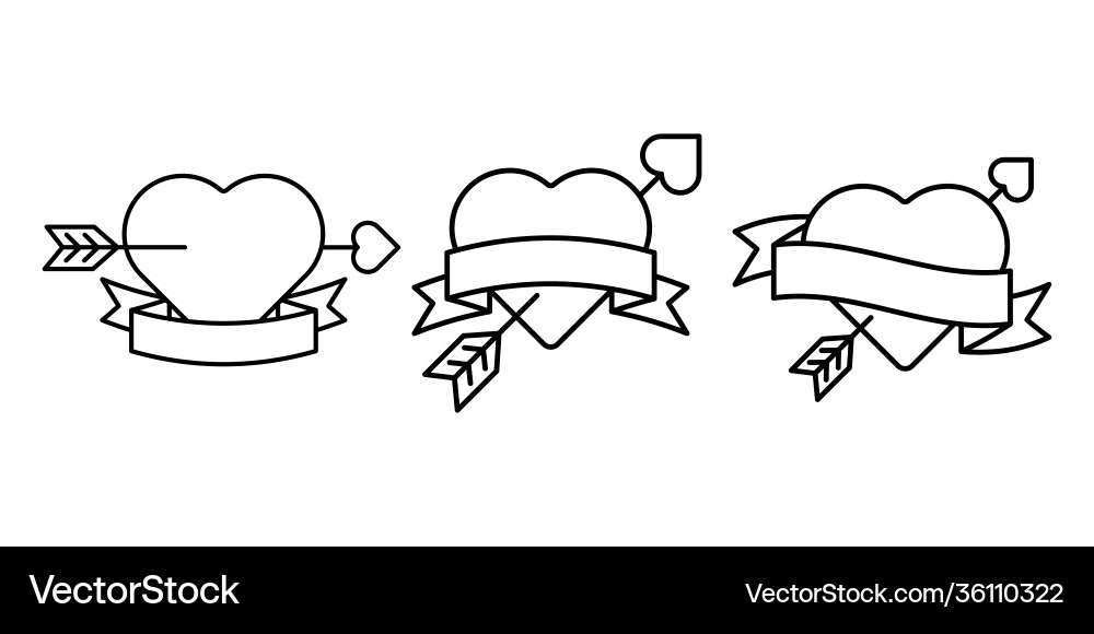 Set heart icon template design Royalty Free Vector Image