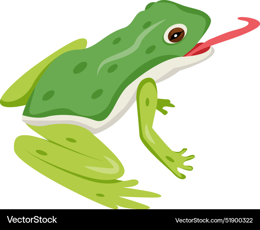Weba flat style icon of eating frog Royalty Free Vector