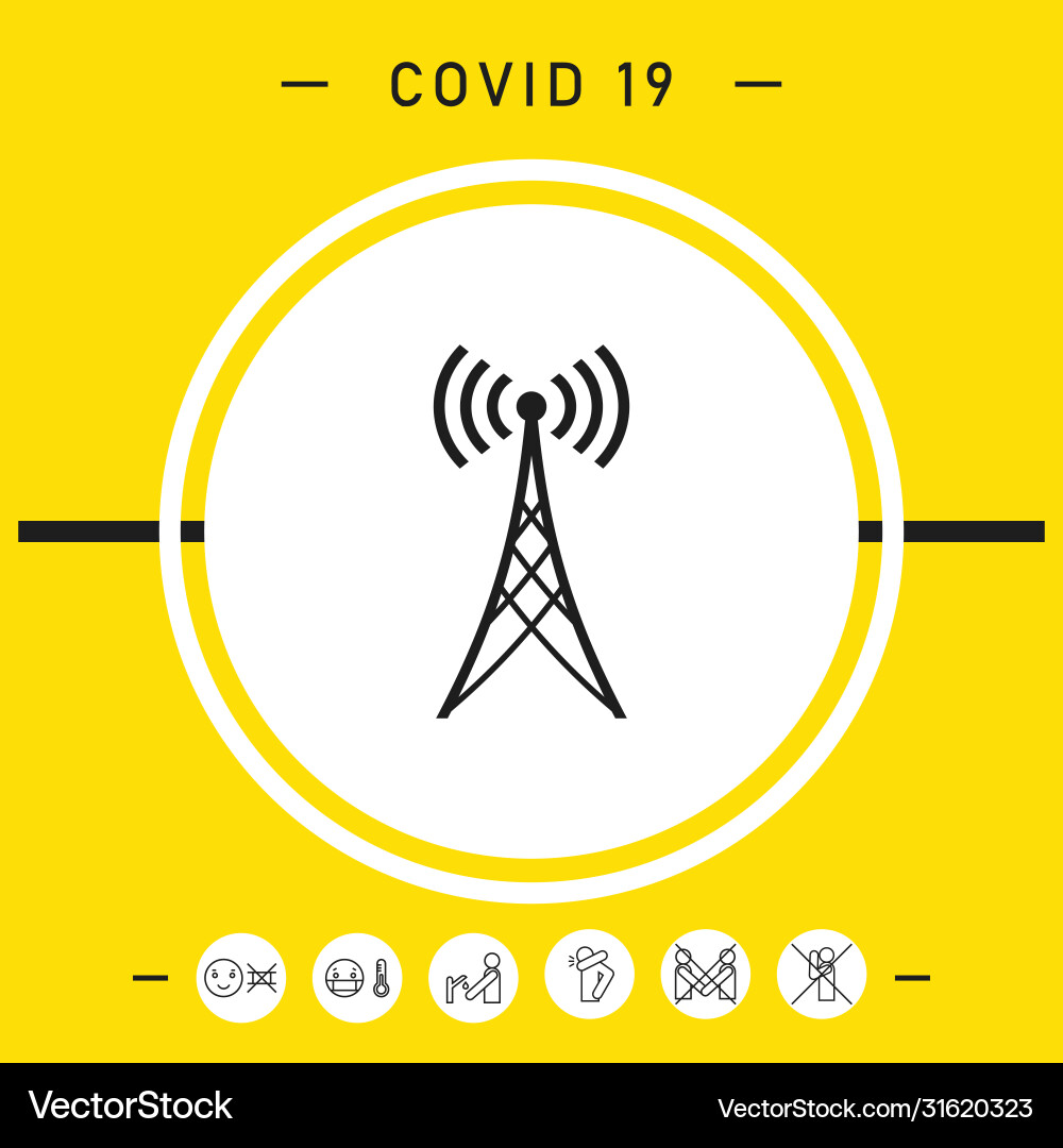 Antenna icon symbol graphic elements Royalty Free Vector