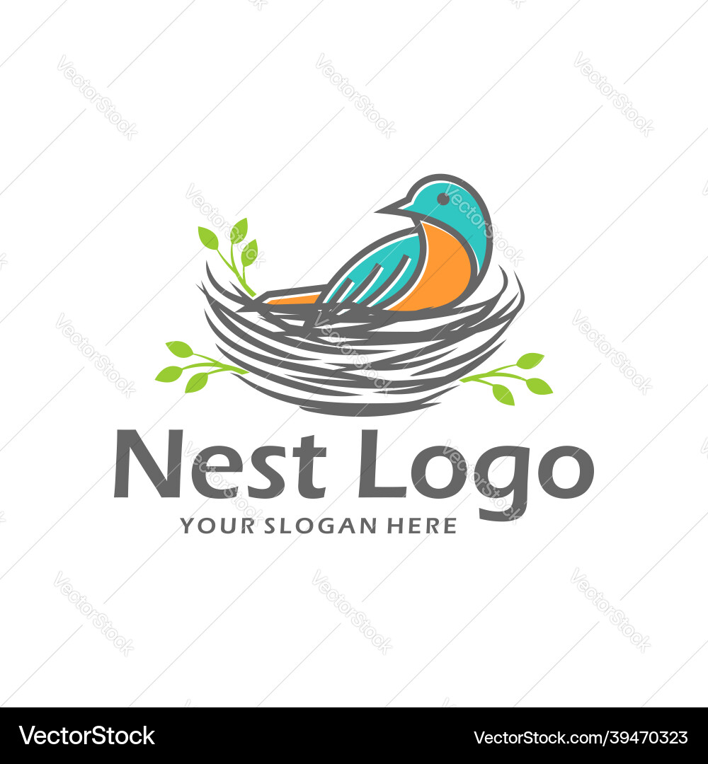 Nest Bird Logo Bird Nest Logo Design Royalty Free Vector Image