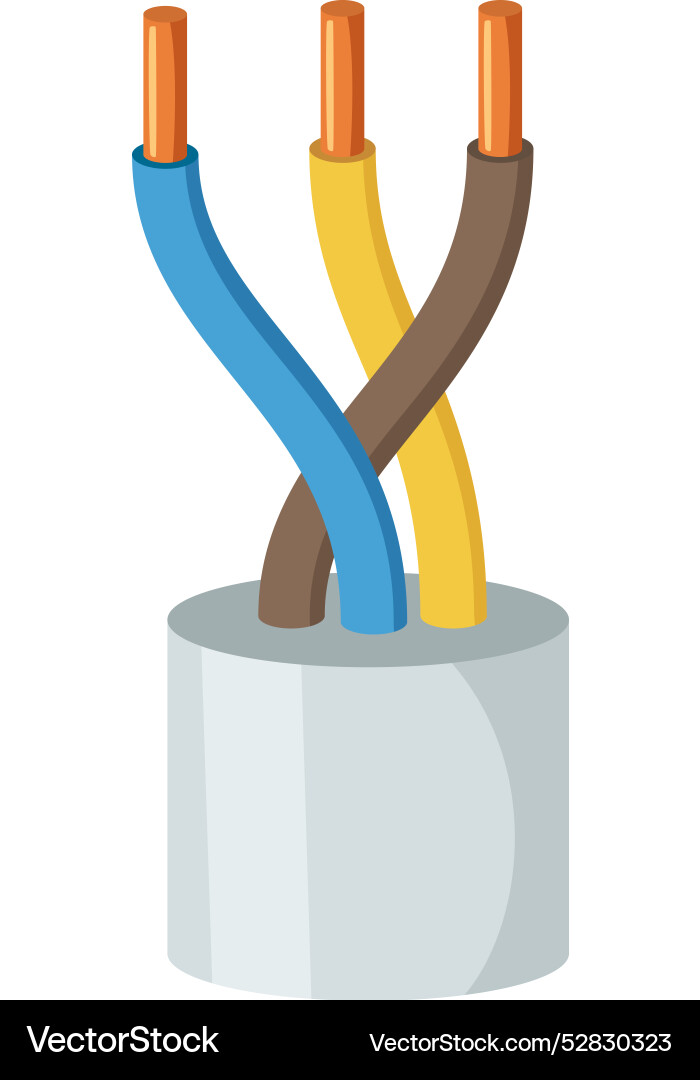 Copper wire cord power connection electric Vector Image