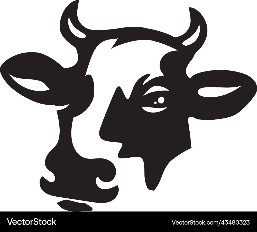 Cow head Royalty Free Vector Image - VectorStock