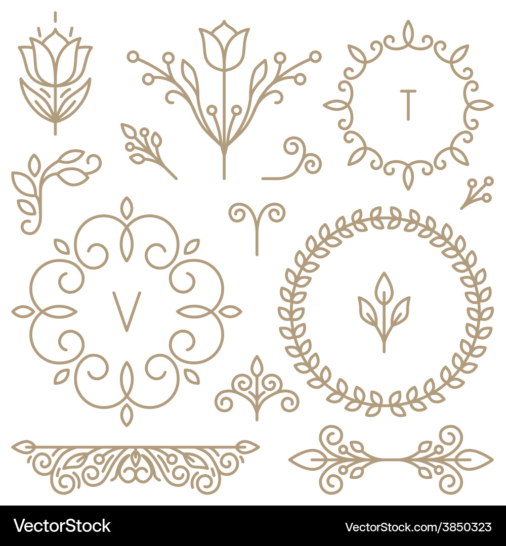 Decorative Line Elements Collection Royalty Free Vector