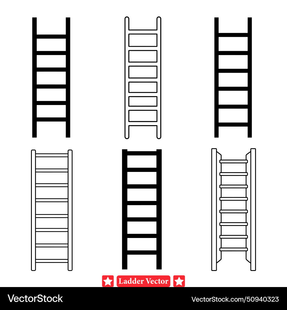 Dynamic Ladder Collection - Growth & Success Vector Image