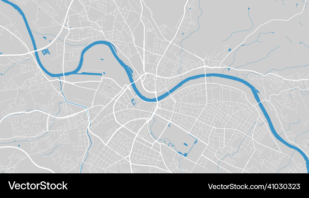 Elbe River Map - Dresden, Germany Royalty Free Vector Image