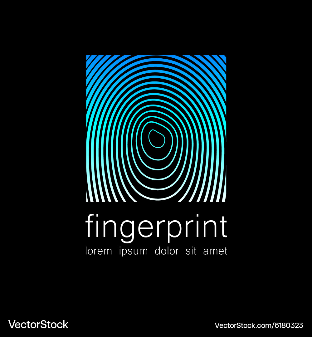 Fingerprint Security Logo Royalty Free Vector Image