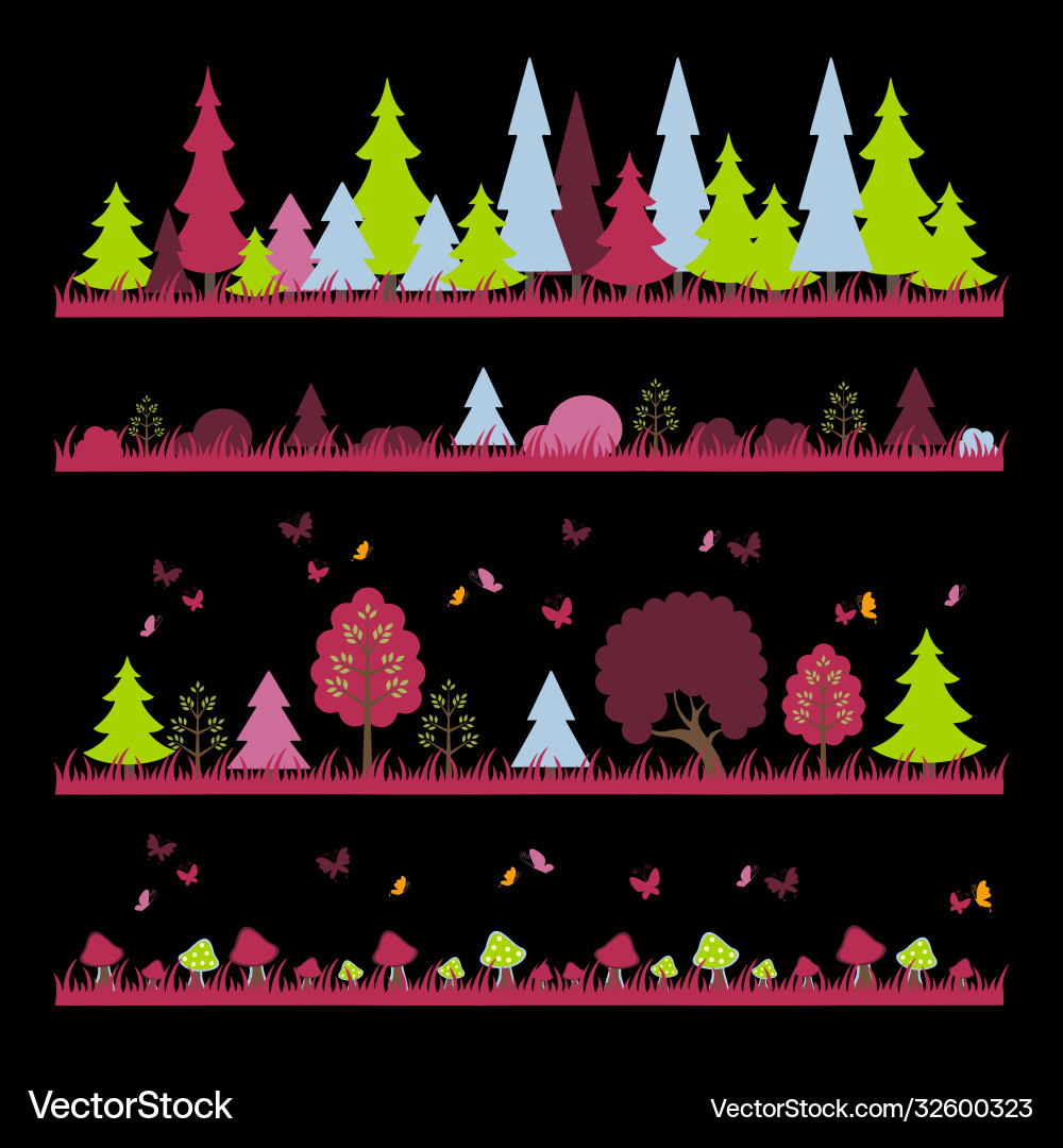 Horizontal abstract banners wild in forest Vector Image