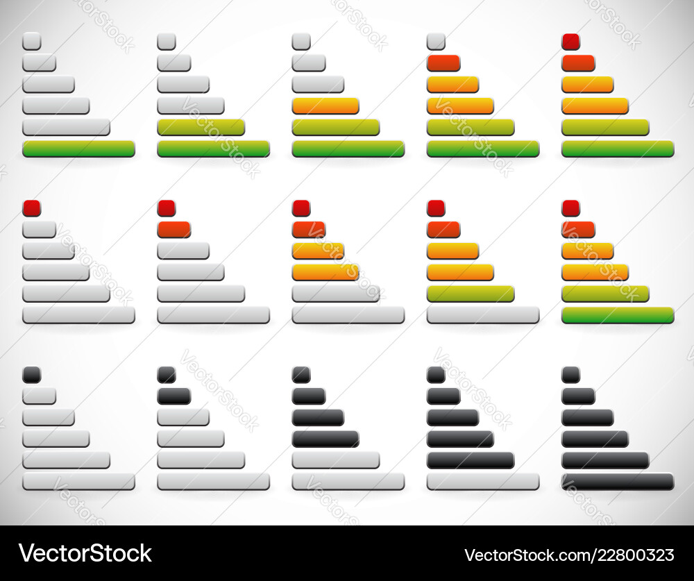 Increasing bars as level or progress indicators Vector Image