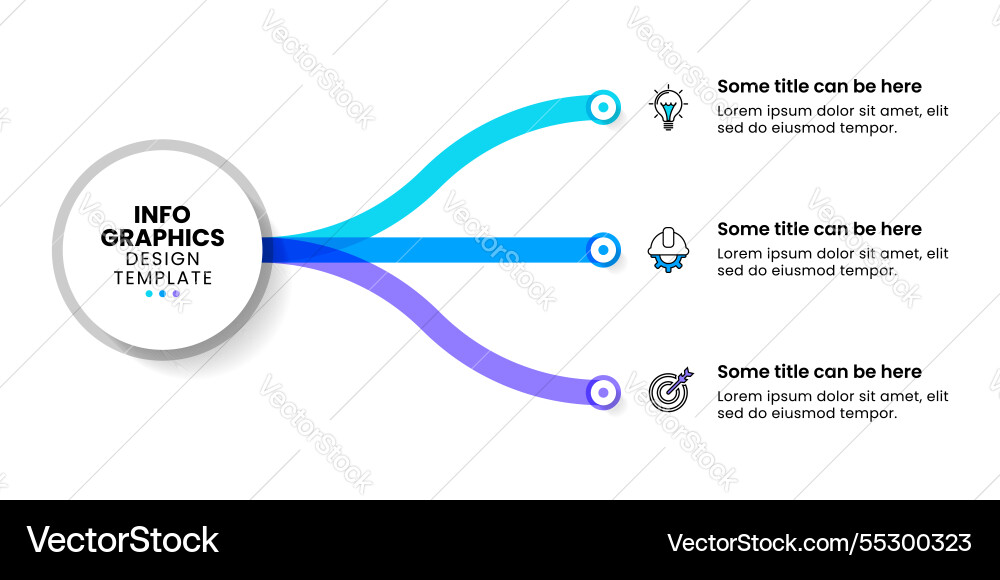 Infographic template 3 lines with text connected Vector Image