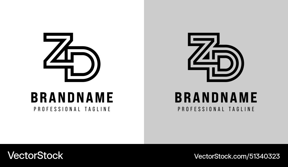 Letters zd monogram logo suitable for any Vector Image