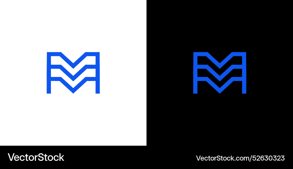 Modern and strong m logo design Royalty Free Vector Image