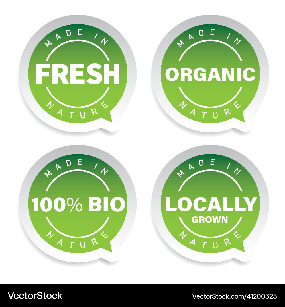 Bio-Produktlabel set Lizenzfreies Vektorbild