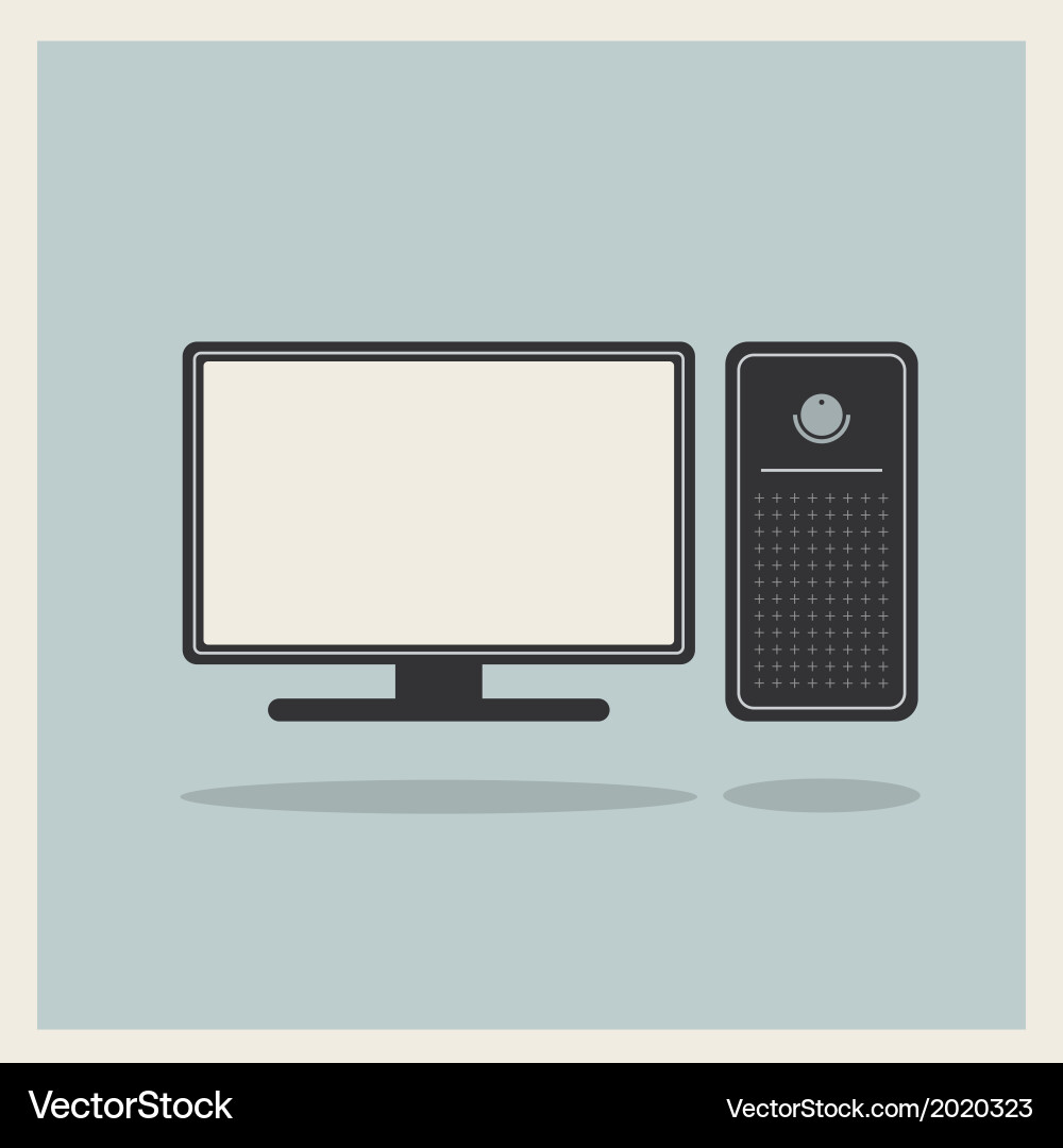 Personal computer and monitor Royalty Free Vector Image