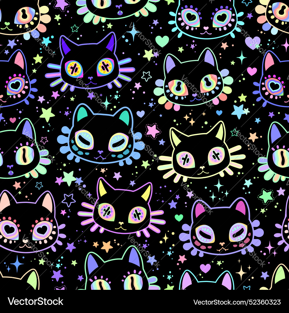 Scary Halloween Cats Royalty Free Vector Image