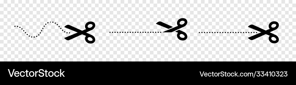 Scissor cut line icon black border paper Vector Image
