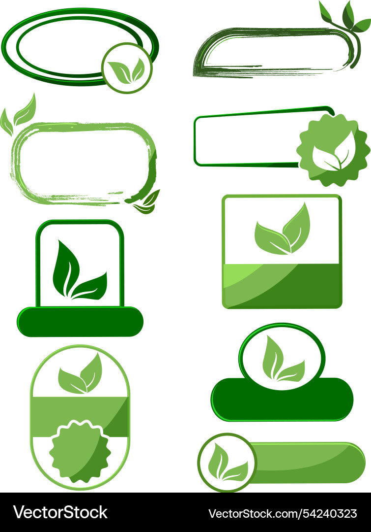 Vegan product label set cartoon Royalty Free Vector Image