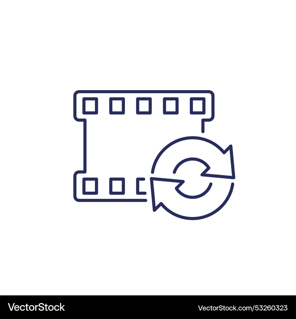 Video converter movie compression line icon Vector Image