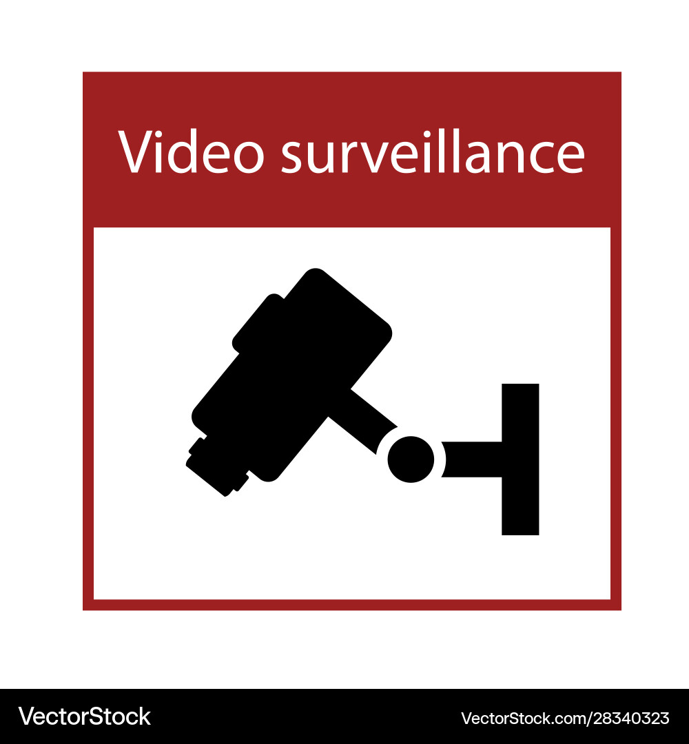 Video surveillance icon sign pictograph Royalty Free Vector