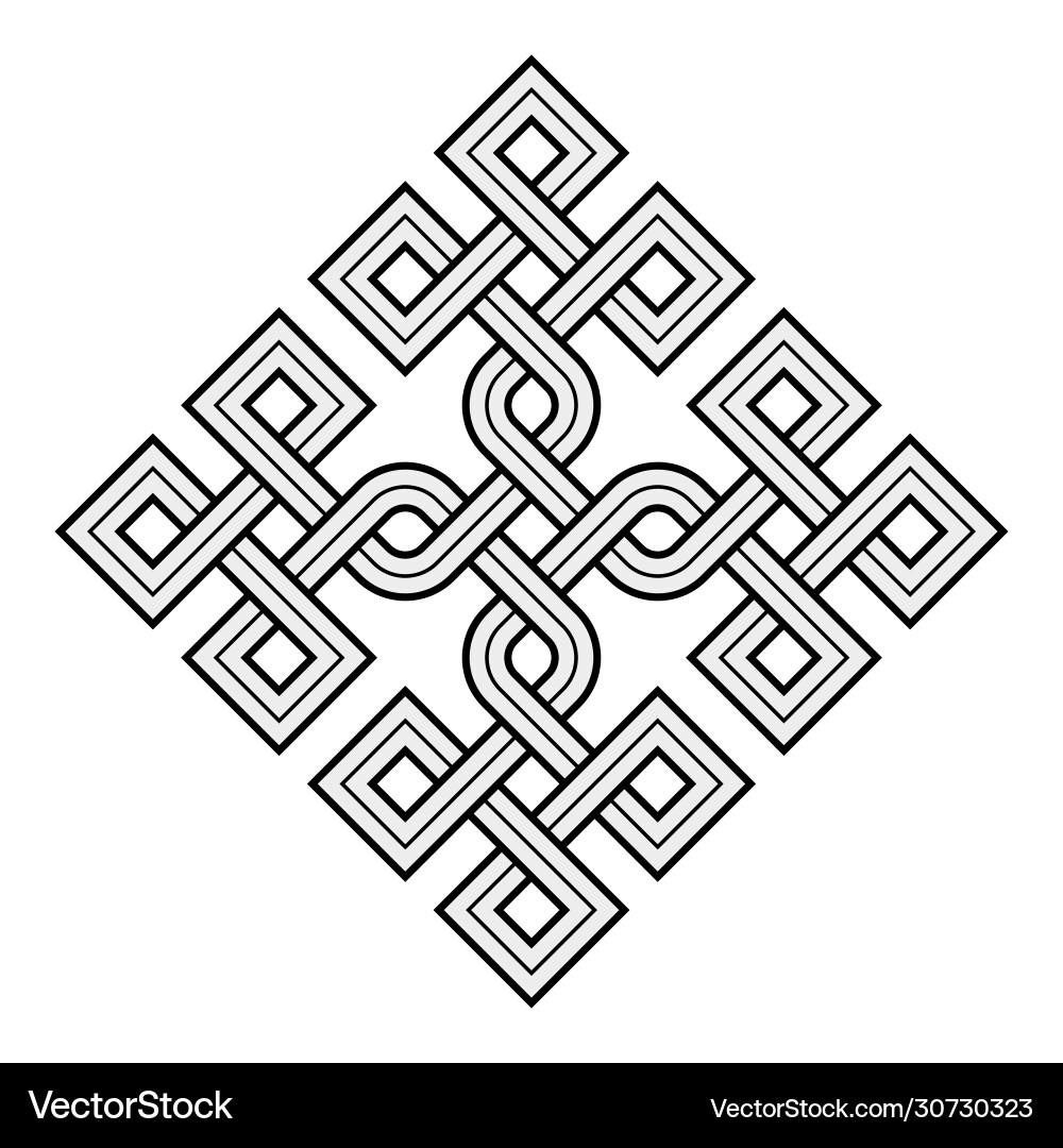 Viking decorative knot - rings square edges Vector Image