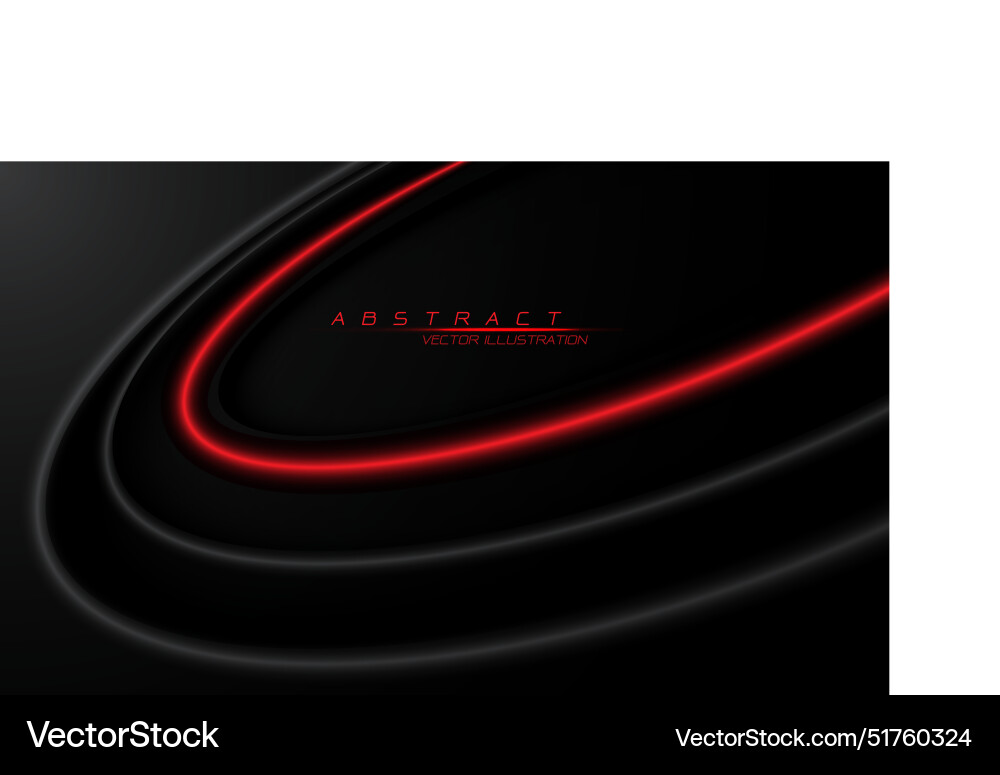 Abstract red light curve on black geometric Vector Image