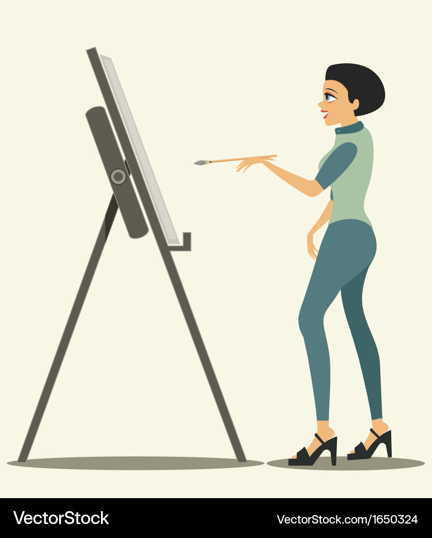 Artist drawing Royalty Free Vector Image - VectorStock