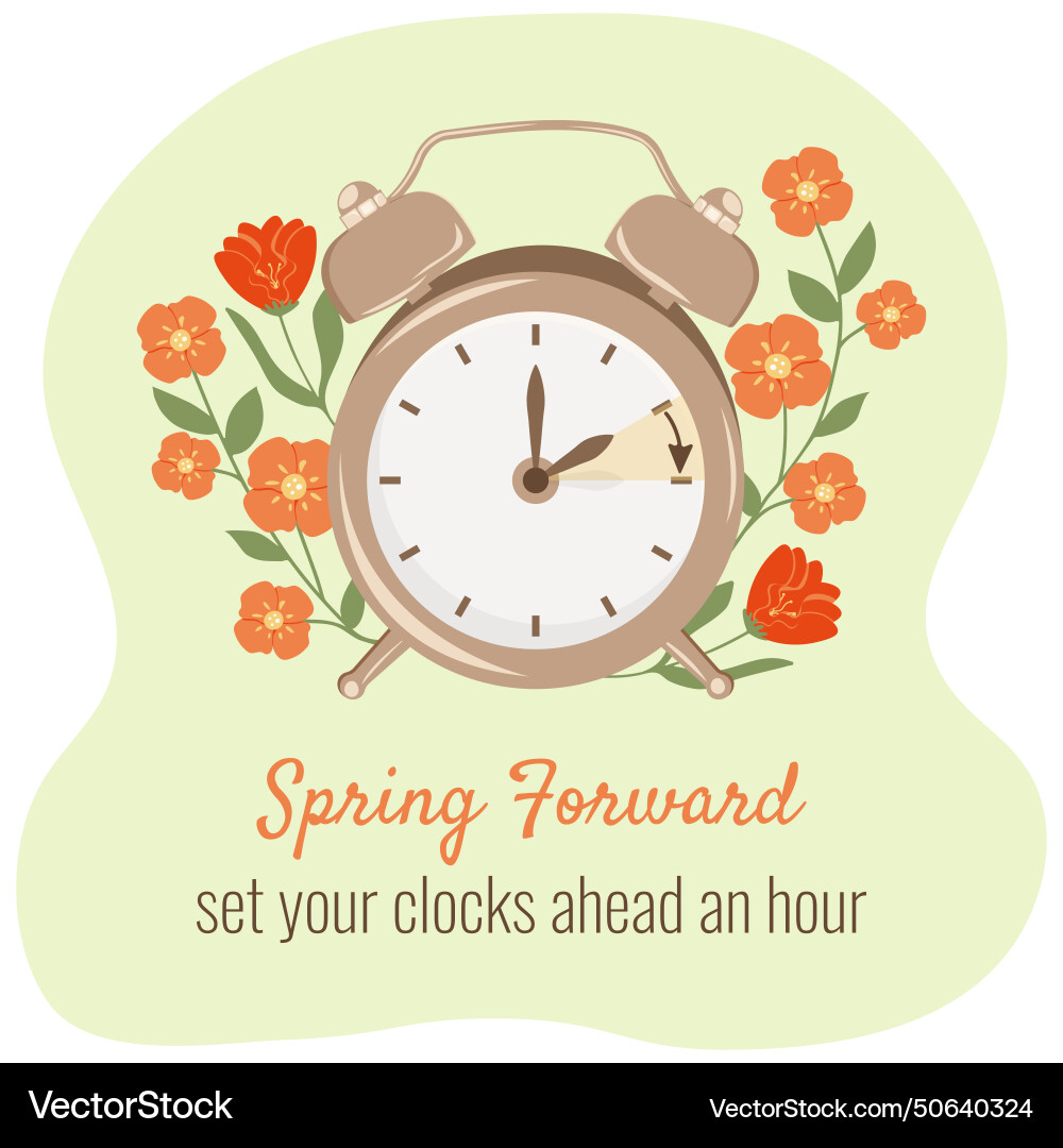 Daylight saving time begins concept spring Vector Image