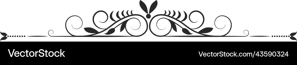 Decorative header floral ornament classic curled Vector Image